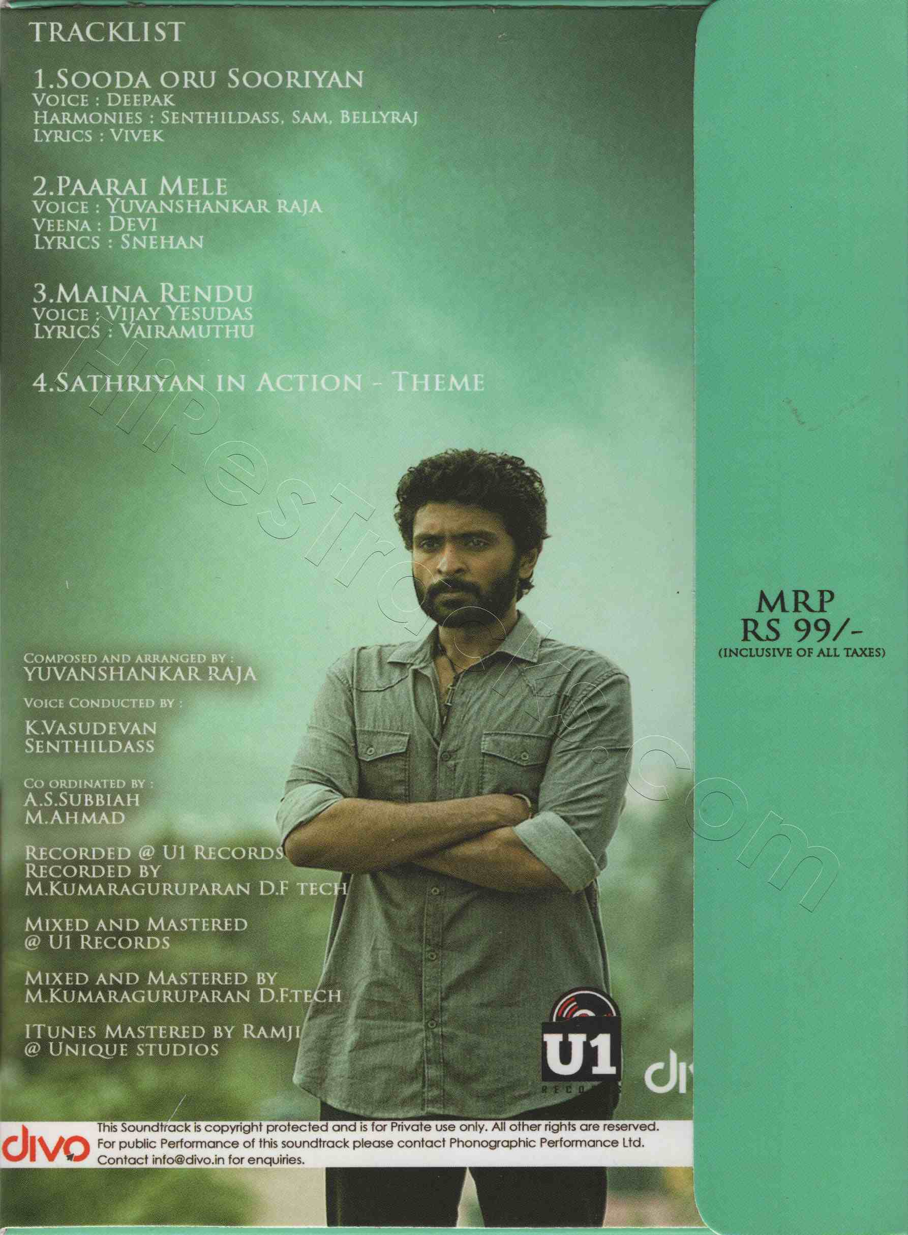 Sathriyan (2017) (Yuvan Shankar Raja) [U1 Records] [ACD-RIP-WAV] – HiResTracks.com