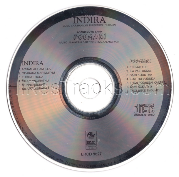 Indira (1995) (A.R. Rahman) [Lahari – LRCD 9627] [ACD-RIP-WAV ...