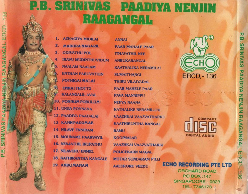 P.B. Srinivas Paadiya Nenjin Raagangal [Echo – ERCD – 136] [CD Image ...