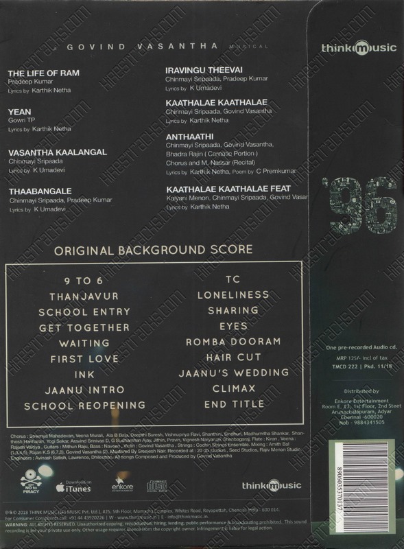 96 (Songs + Original Background Score) (2018) (Govind Vasantha) [Think ...