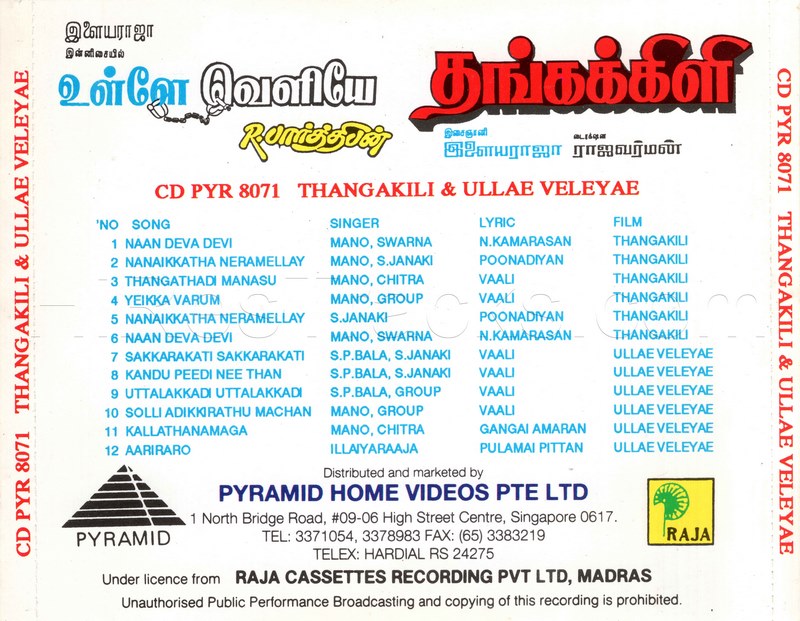 Ulle Veliye (1993) (Ilaiyaraaja) [Raja Pyramid – CD PYR 8071] [ACD-RIP ...