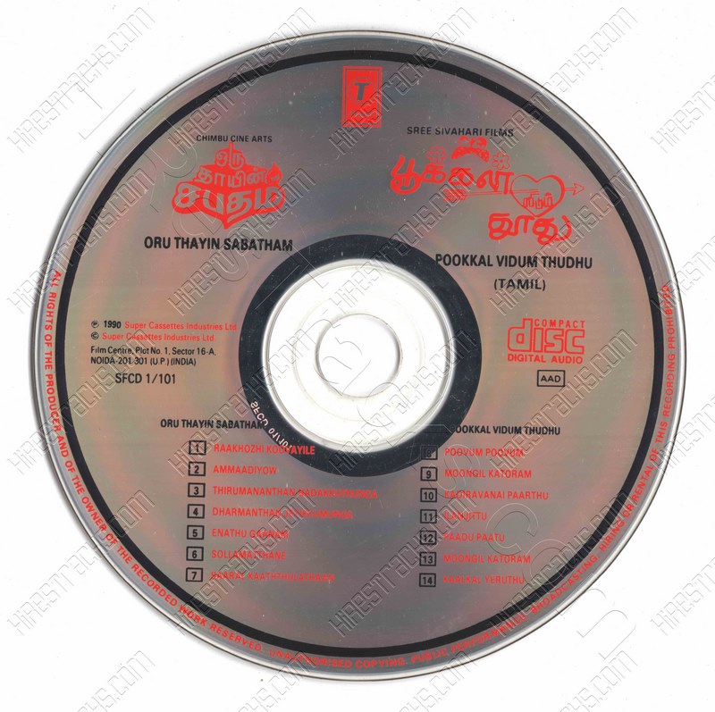 Pookkal Vidum Thudhu (1987) (T. Rajendar) [T-Series – SFCD 1-101] [ACD ...