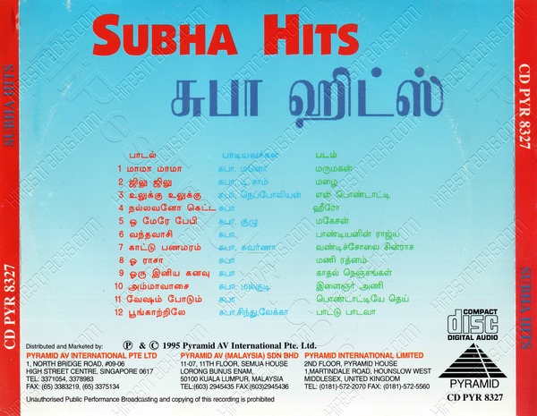 Subha Hits (1990) (Various Artists) [Pyramid – CD PYR 8327] [ACD-RIP-WAV] – HiResTracks.com