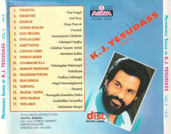 Memorable Songs of K.J. Yesudas Vol – II (1995) (Various Artists) [AGNA – 1414] [ACD-RIP-WAV ...